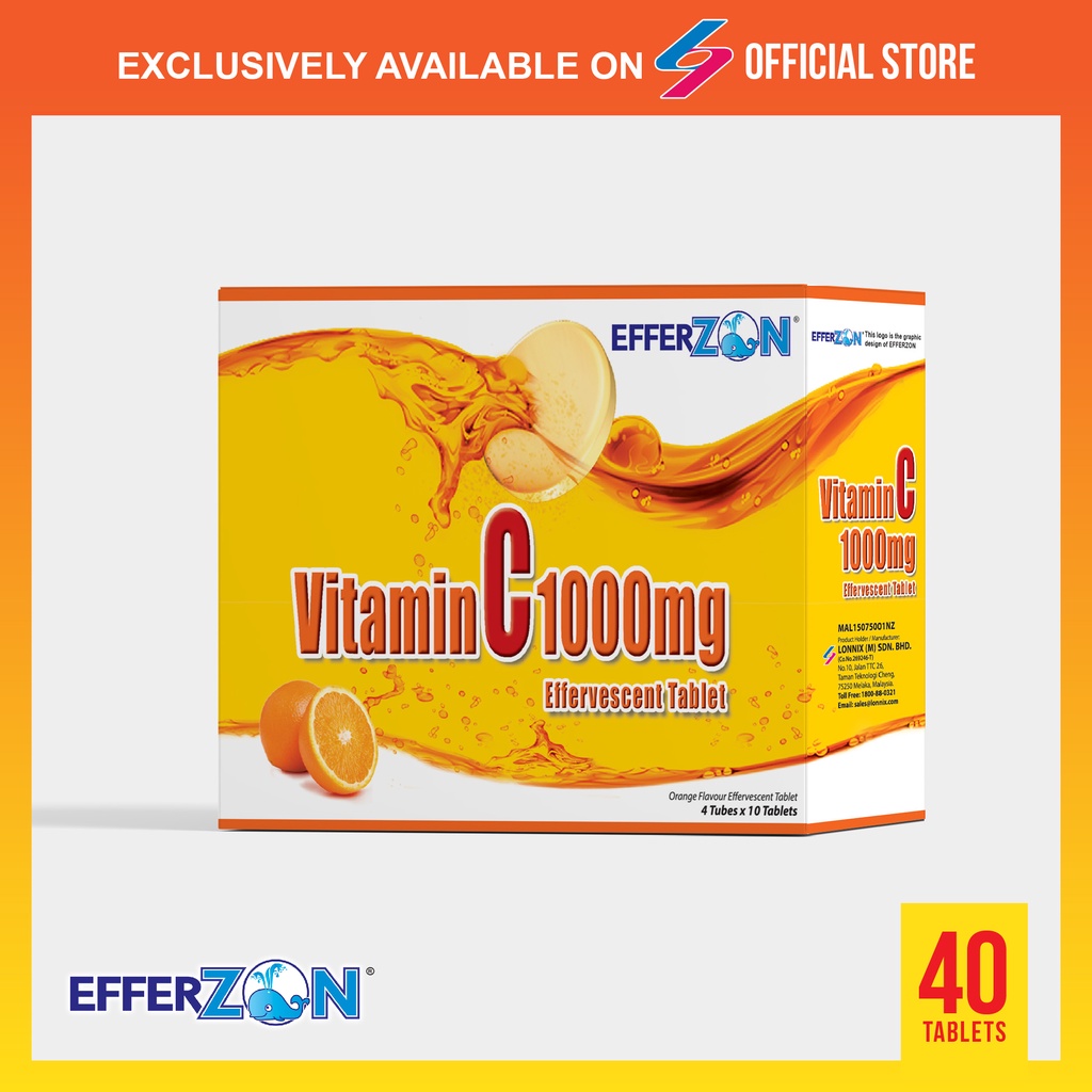 EFFERZON Vitamin C 1000mg Effervescent Tablet | Shopee Malaysia