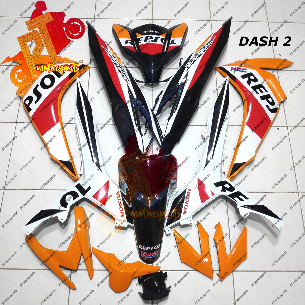Honda Dash 110 Dash 2 Dash V2 Cover Set Repsol With Sticker | Shopee Malaysia
