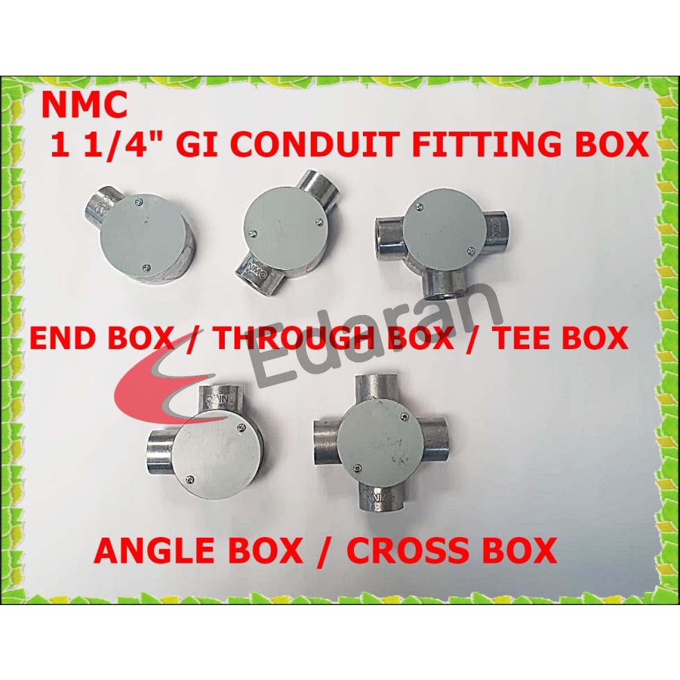 NMC 1 1/4" (32MM) GI CONDUIT FITTING BOX C/W COVER - (END BOX / THROUGH ...