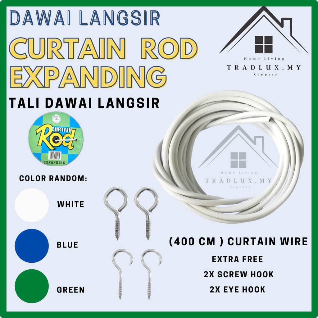 Tradlux Dawai/ Spring Langsir Percuma Skru (Curtain Wire/ Spring Free ...
