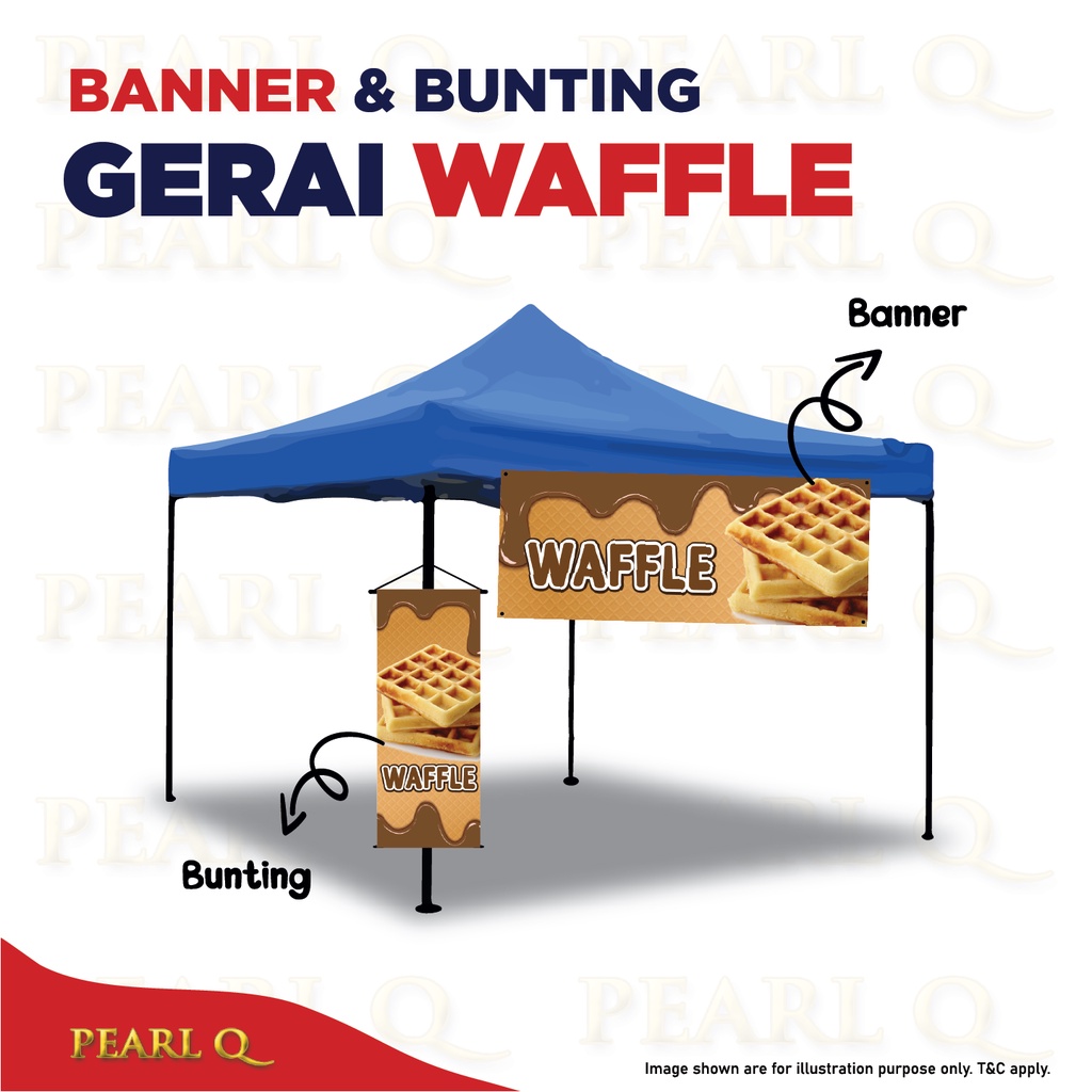 Banner Makanan Waffle Viral Bunting Kedai Waffle Chocolate Malaysia ...