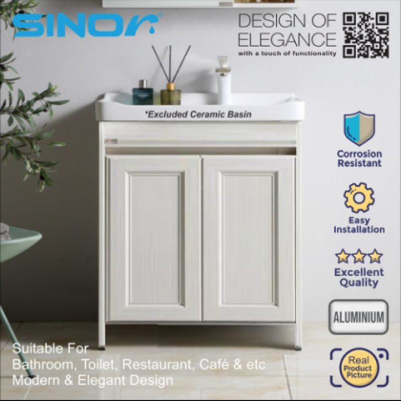 SINOR SBV-F6048-WC ALUMINIUM BATHROOM BASIN VANITIES FREE STANDING ...