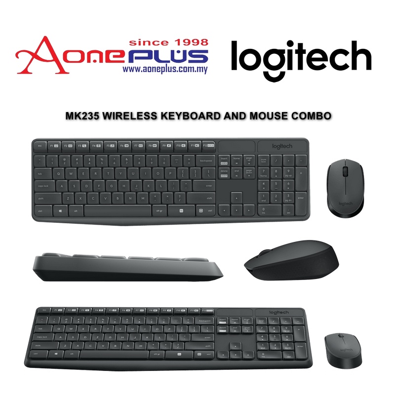 (AONE PLUS SS2) Logitech MK235 Wireless Keyboard & Mouse Combo | Shopee Malaysia