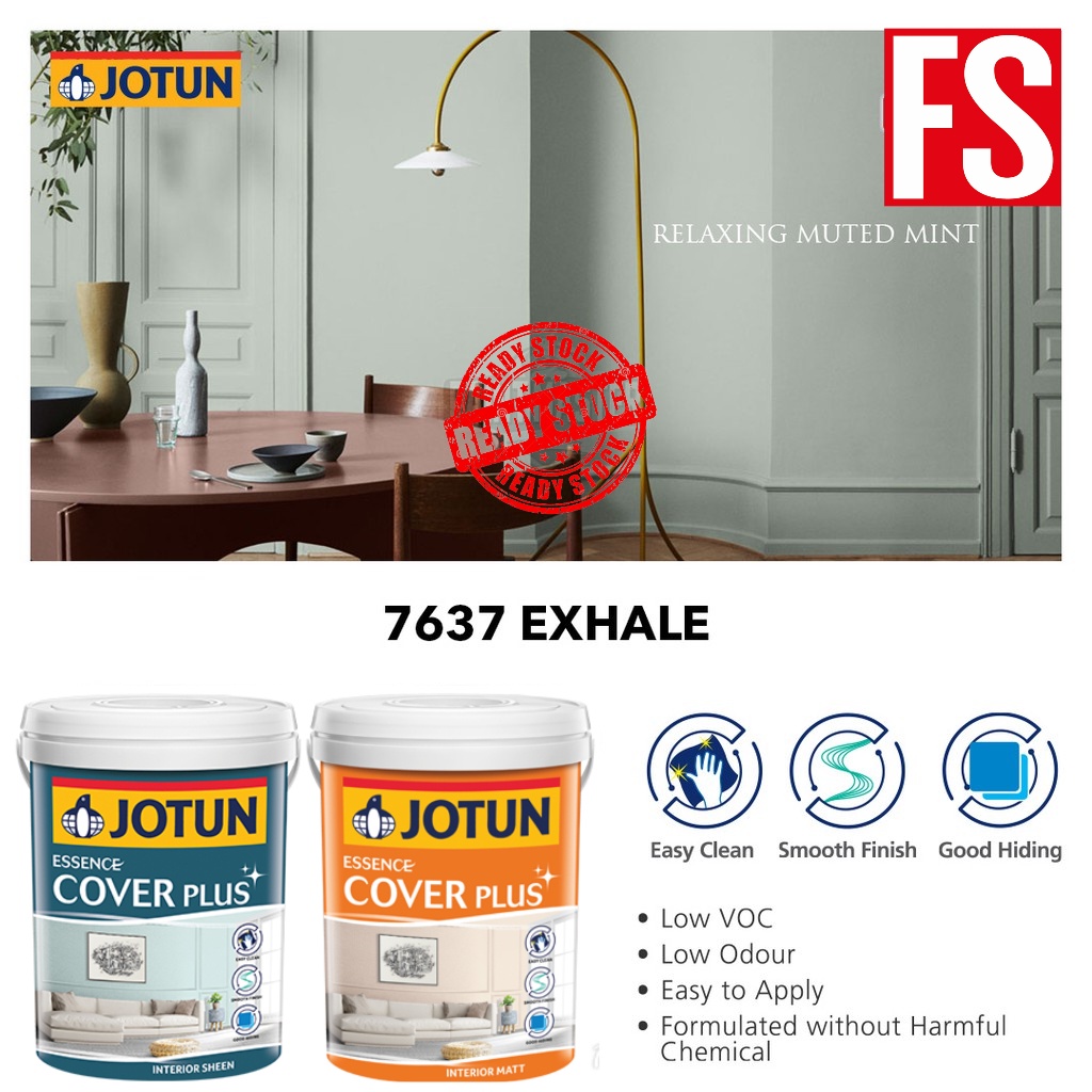 1L JOTUN ESSENCE COVER PLUS - 7637 EXHALE - Sheen/Matt Finishing ...