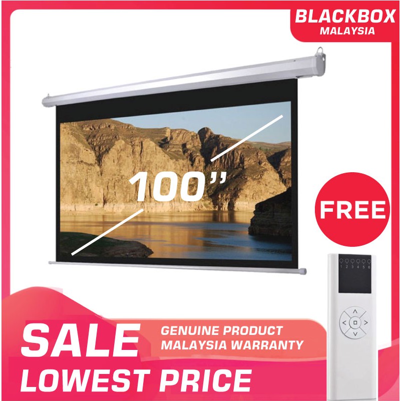 [FREE REMOTE] IGLITTERS 100 inch Motorized Screen Electric Projector ...