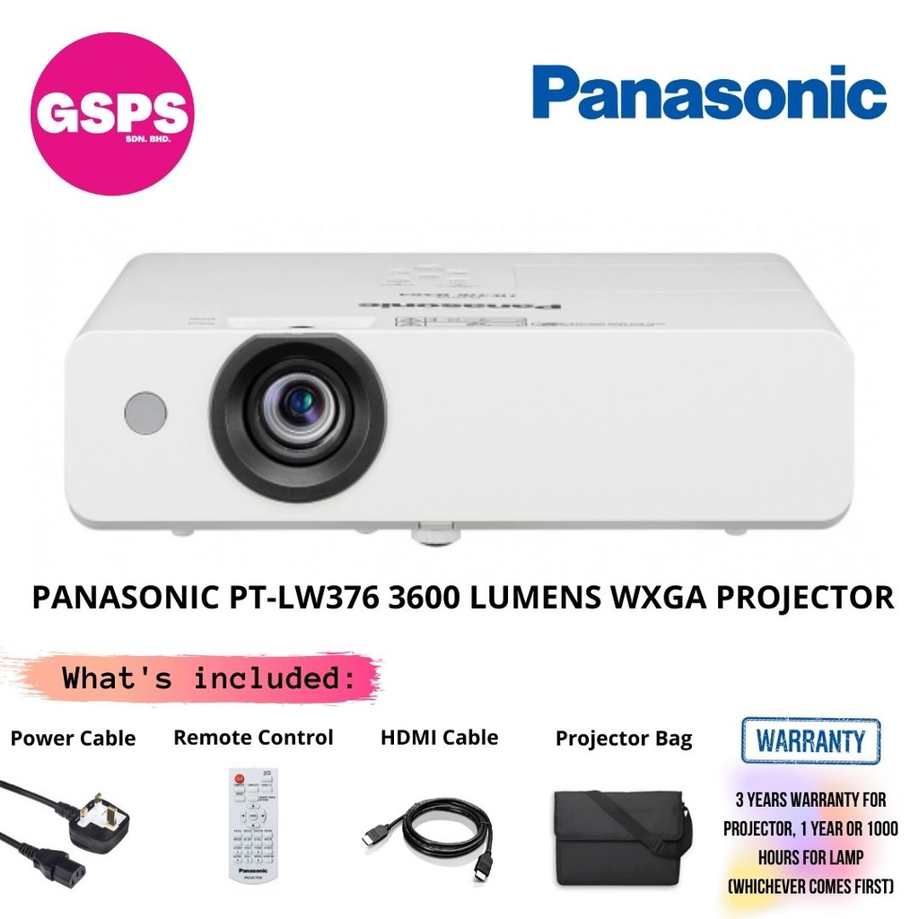 PANASONIC PT-LW376 3600 LUMENS WXGA PROJECTOR | Shopee Malaysia