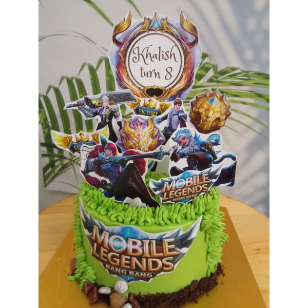 mobile legend v2 toppers birthday kek harijadi custom | Shopee Malaysia