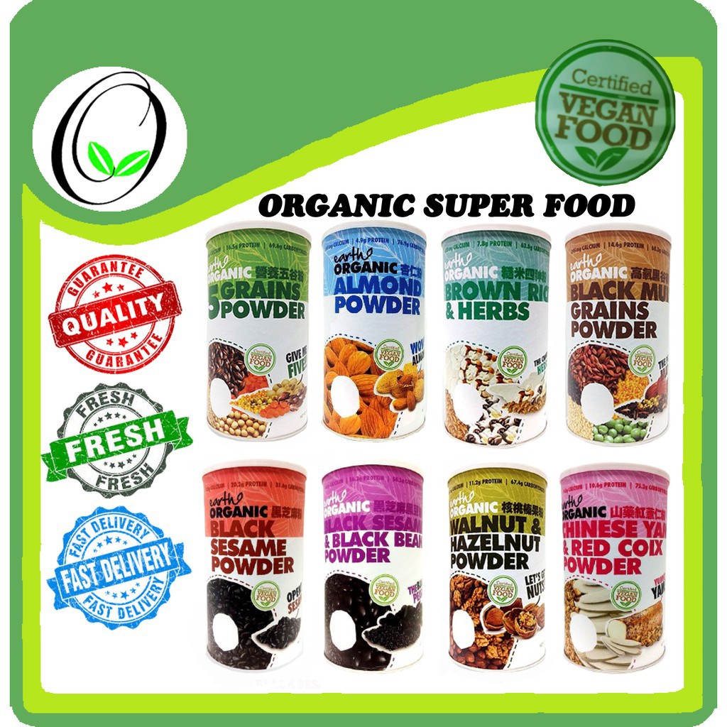 2X EARTH ORGANIC POWDER (500GM) BLACK SESAME WALNUT BLACK SESAME AND ...