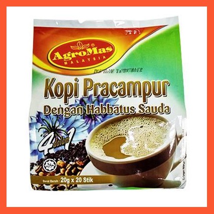 Agromas Kopi Pracampur Habbatus Sauda 4in1 Instant Coffee Premix | Shopee Malaysia