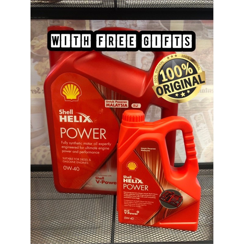 Shell Helix Power 0W-40 Fully Synthetic Engine Oil 4Litres 100% ...
