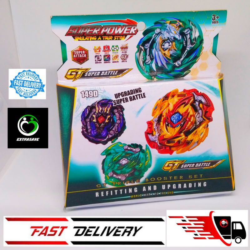 Bebyblade GT Super Battle/ Gasing Beyblade / Beyblade Ready Stok ...