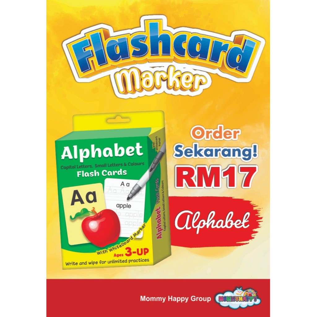 FLASHCARD ALPHABET WITH WHITEBOARD MARKER | Shopee Malaysia