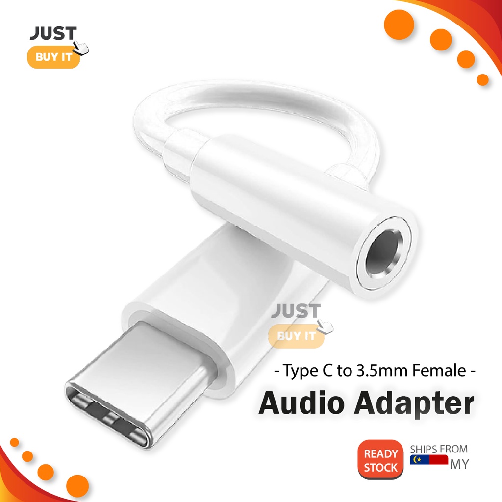 Type C USB C to 3.5mm Headphone Audio Jack Adapter Female Aux Microphone Connector Cable ...
