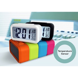 Digital Smart Temperature Snooze Alarm Student LCD Mute Backlight Clock ...