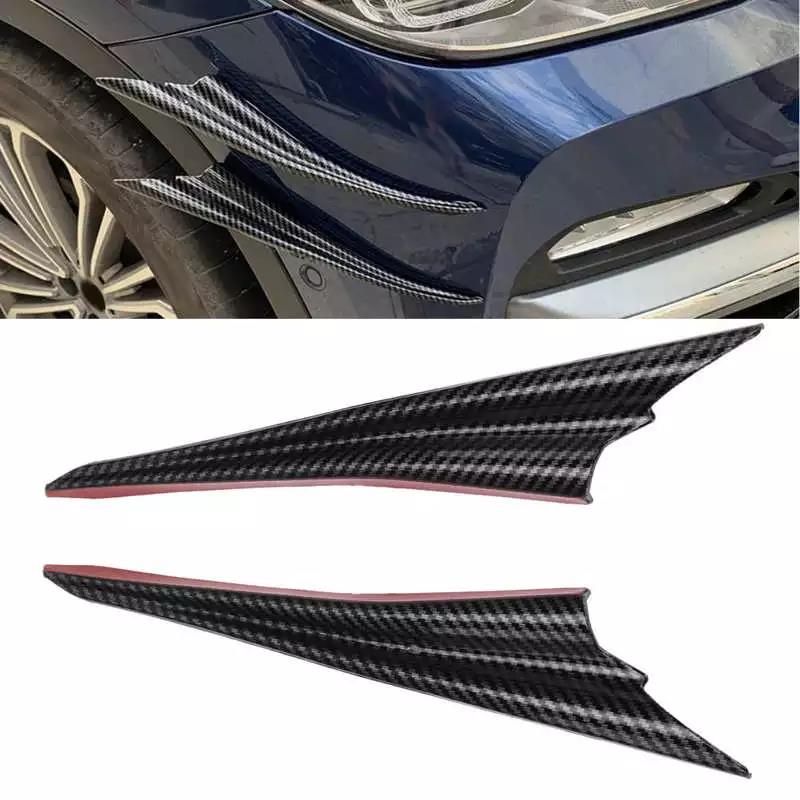 Universal Car Front Bumper Side Canards Fins Spoiler Wing Lip ...