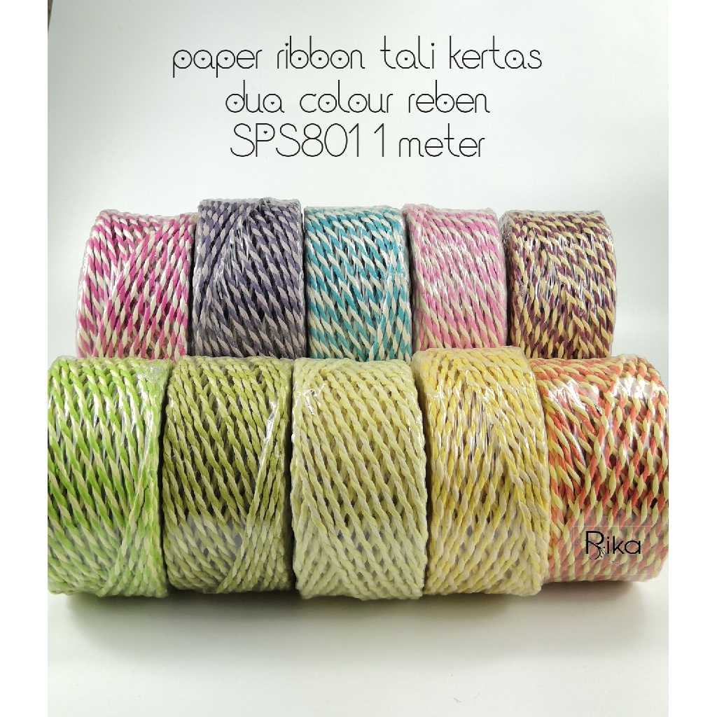 Paper ribbon tali kertas dua colour reben SPS801 50meters 1roll ...