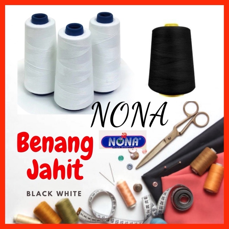 Benang Jahit Biasa | Nona 15000m | 7000m Spun Polyester Thread | Sewing ...