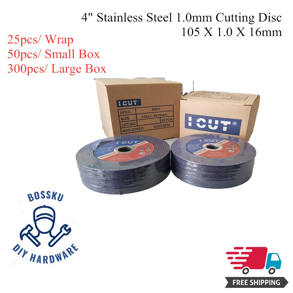ICUT 4 Inch 100mm Stainless Steel Inox Cutting Disc 105x1.0x16 mm High ...