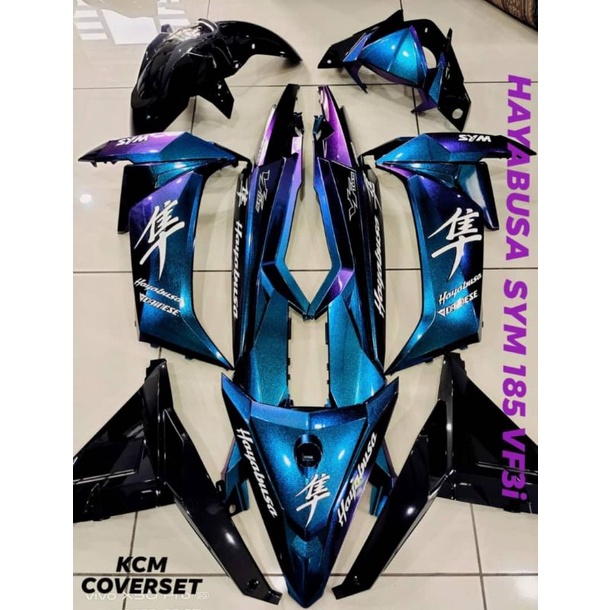 COVERSET & sticker SYM 185 VF3i hayabusa set kosong dan siap tampal ...