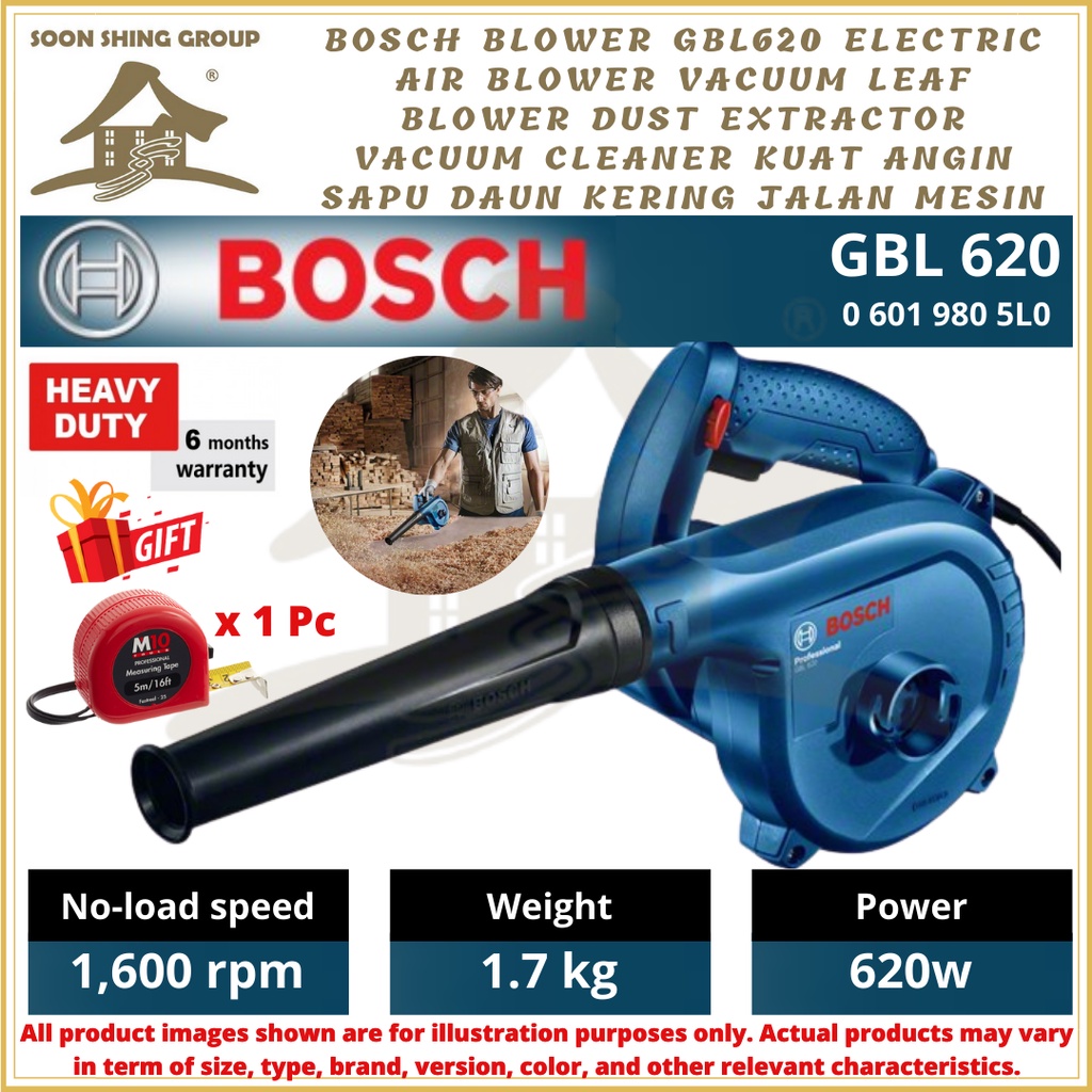 Bosch GBL620 Electric Air Blower Vacuum Leaf Blower Dust Extractor ...