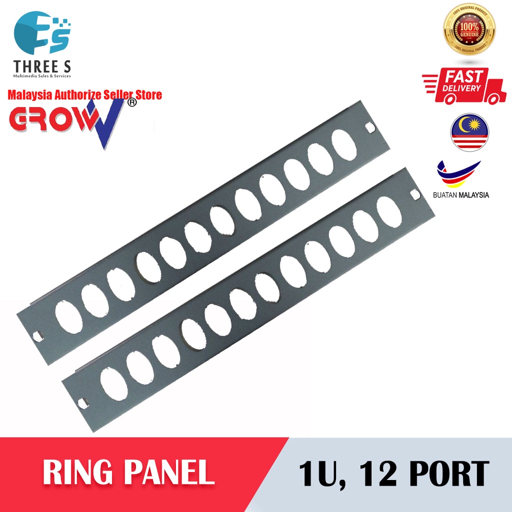 GrowV 1U Ring Panel (12 port) | Shopee Malaysia