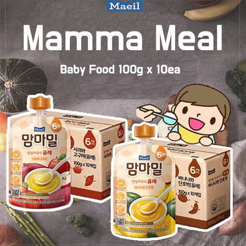 Maeil Baby Food Mamma Meal 100g x 10ea- Apples and Sweet potatoes or ...