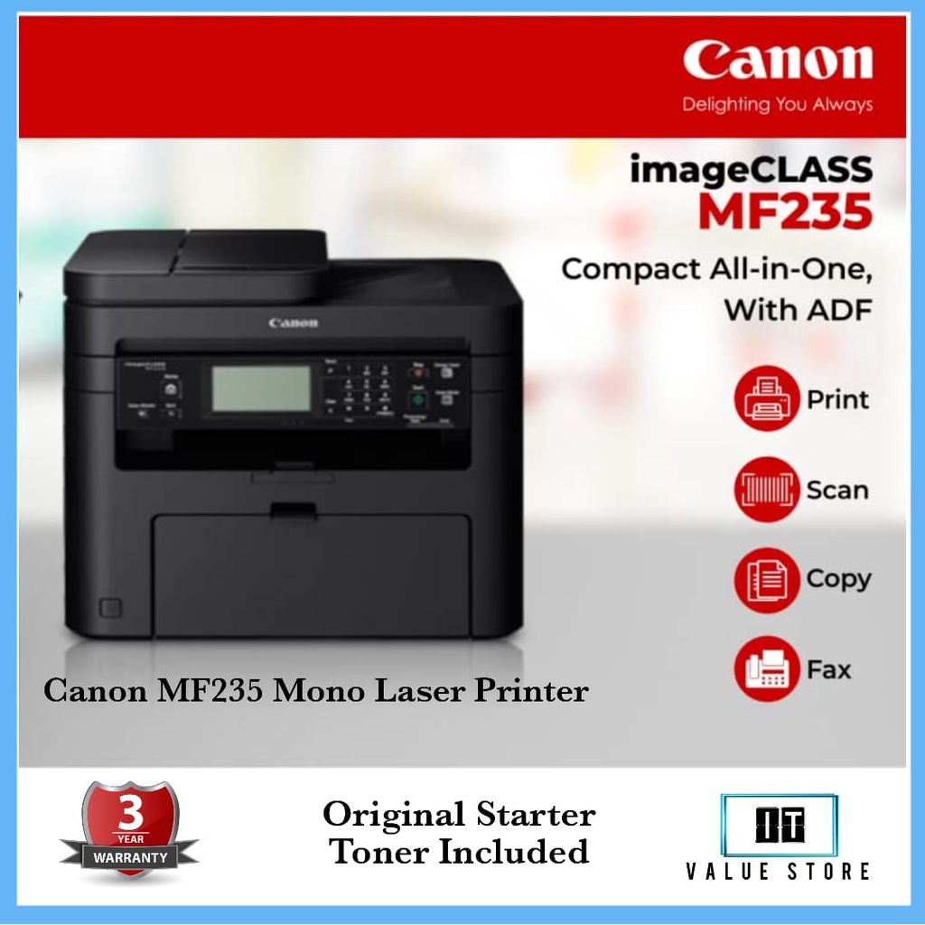 Canon imageCLASS MF235 Mono Laser Printer - All-in-One (Print, Copy ...