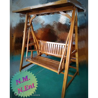 BUAIAN KAYU JATI VIRAL!! TAHAN LASAK, SESUAI INDOOR/OUTDOOR!! 2 SEATER ...