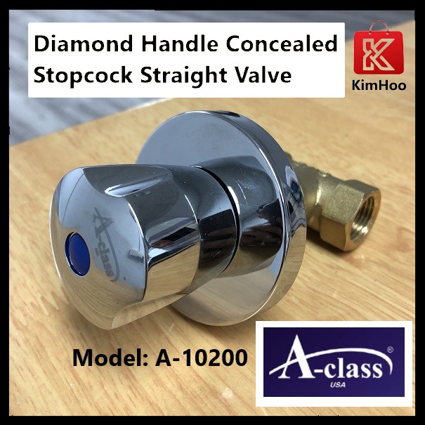 A-Class Concealed Shut Off Valve Straight With Diamond Handle Water ...