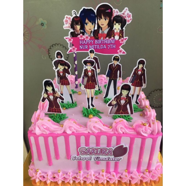 SAKURA SCHOOL SIMULATOR CAKE TOPPER (FREE ADD NAME) | Shopee Malaysia