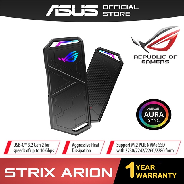 ASUS ROG STRIX ARION / ARION LITE USB 3.2 GEN 2 Type-C M.2 NVMe SSD ...
