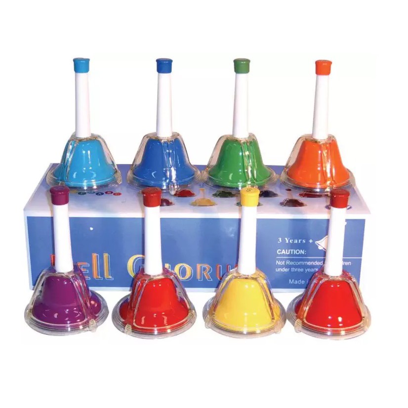 Push Button Chorus Bells Set of 8 Tone Chorus Hand Bell with Button ...