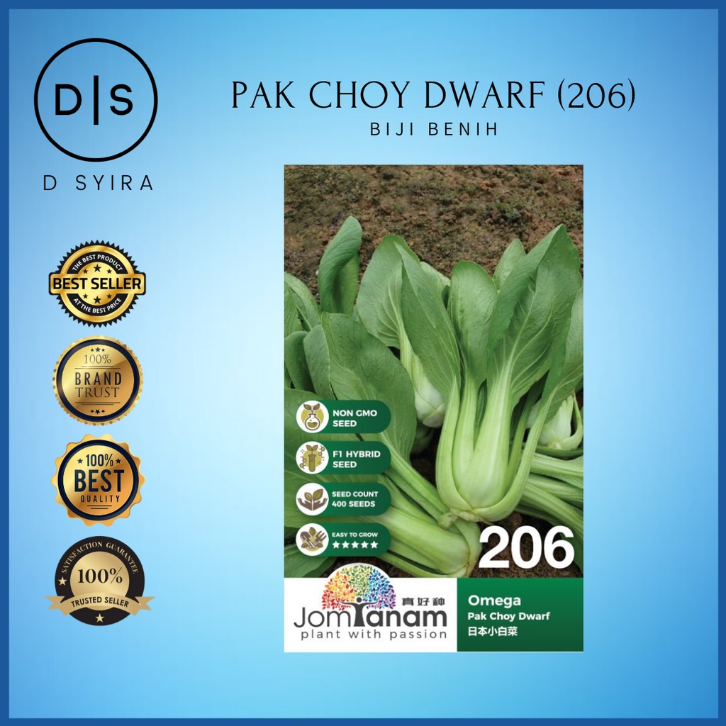 Jom Tanam Sawi Jepun(206) 400 Biji/ Omega Pak Choy Dwarf | Shopee Malaysia