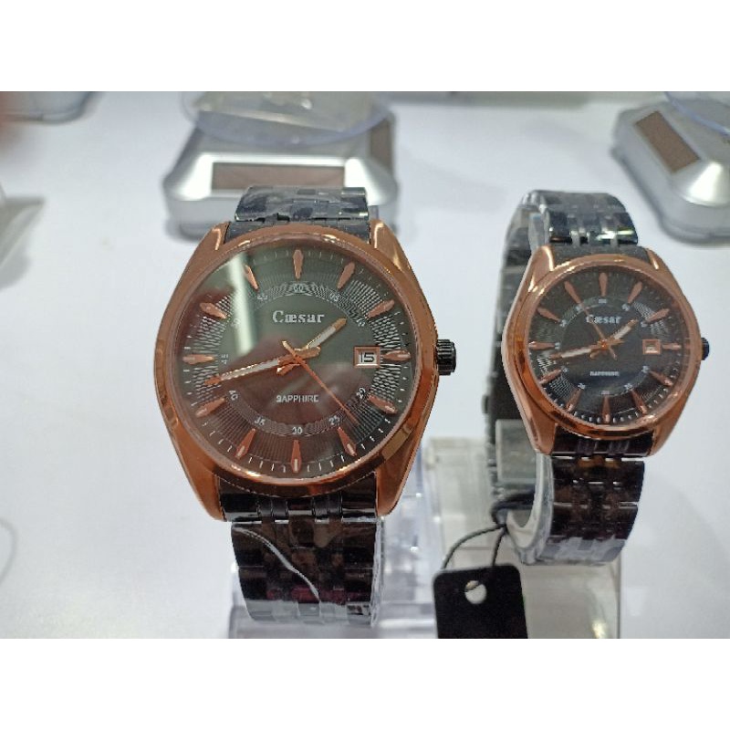 ORIGINAL CAESAR COUPLE SET SAPPHIRE GLASSES STAINLESS STEEL CHAIN ...