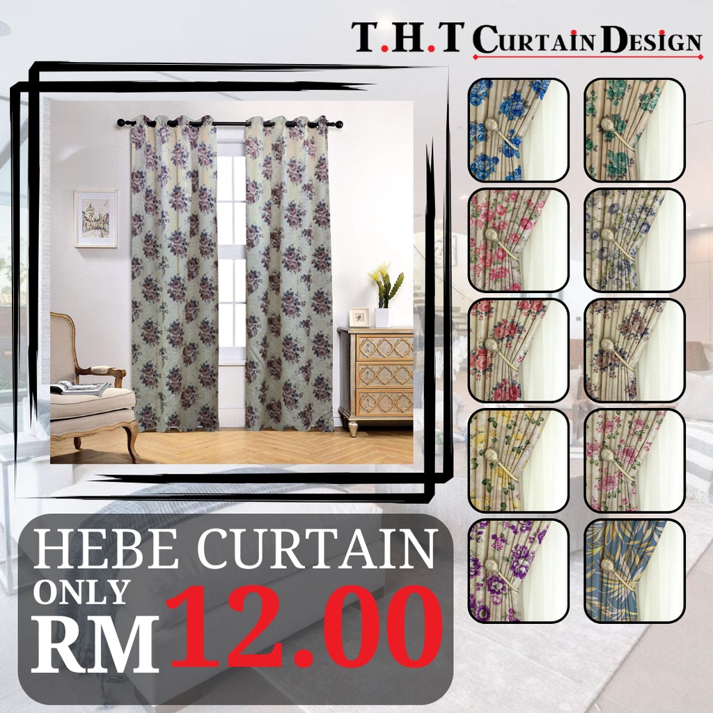 New Arrival Hebe Curtain Langsir Bercorak untuk Rumah / Siap Jahit ...