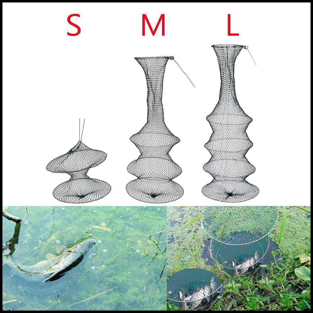 (Ready Stock) Fishnet Fishing Bait Trap Fish Net Cage Crab Mini Crawdad ...