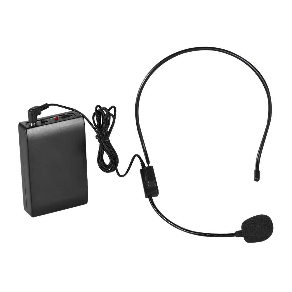 Portable FM Wireless Mic Headset System Voice Amplifier Transmitter ...