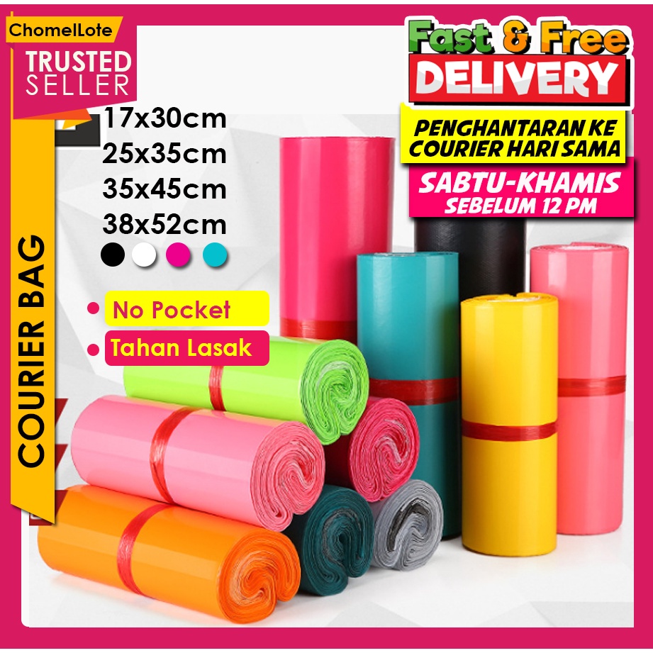 100pcs Courier Bag plastik pos beg flyer flyers plastic pos postage ...