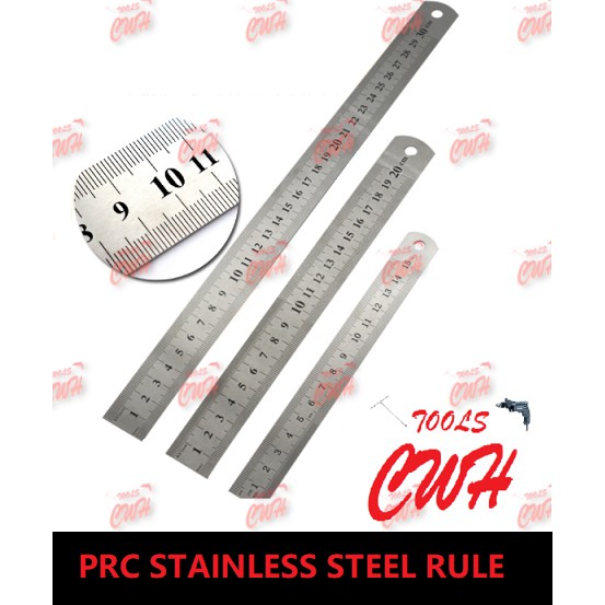 PRC Stainless Steel Ruler Metric Rule Double-sided Measuring Rulers ...