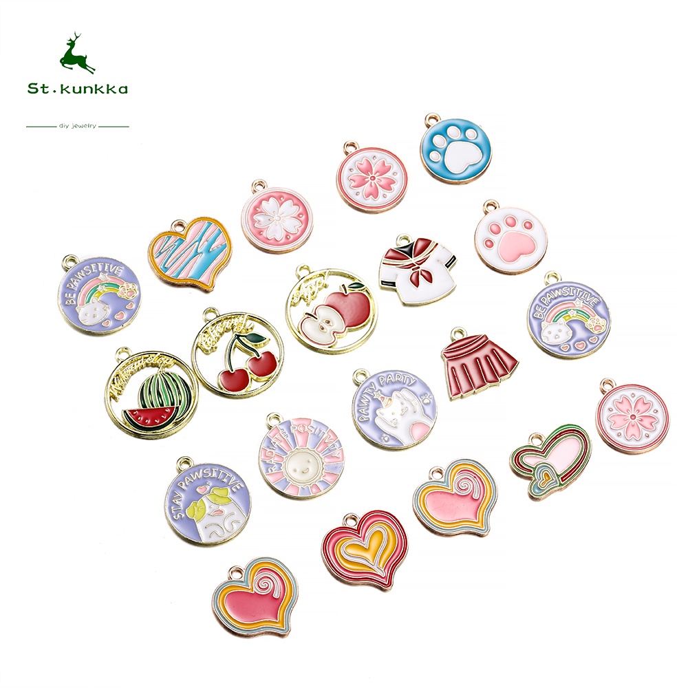 5 Pcs Alloy Enamel Charms Color Charms For Diy jewelry making | Shopee ...