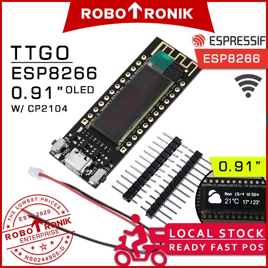 TTGO ESP8266 + 0.91" OLED Screen Display, Compatible Arduino Nodemcu | Shopee Malaysia