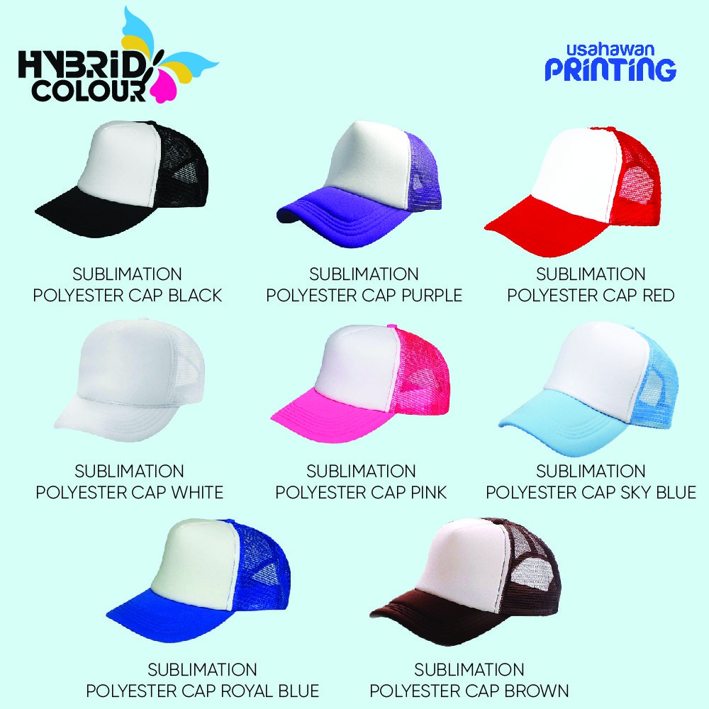 Sublimation Polyester Cap/ Multi color | Shopee Malaysia