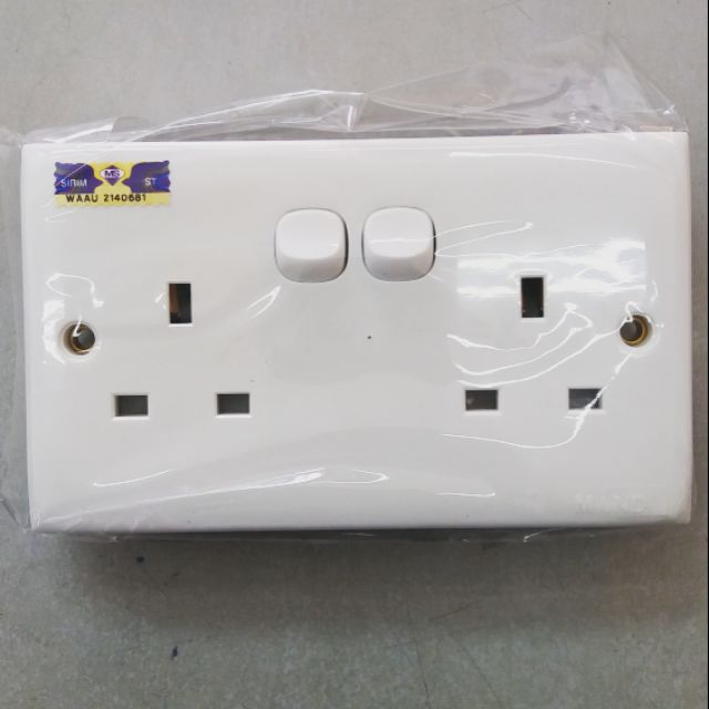 13A x 2 Gang Switch Socket Outlet | Shopee Malaysia
