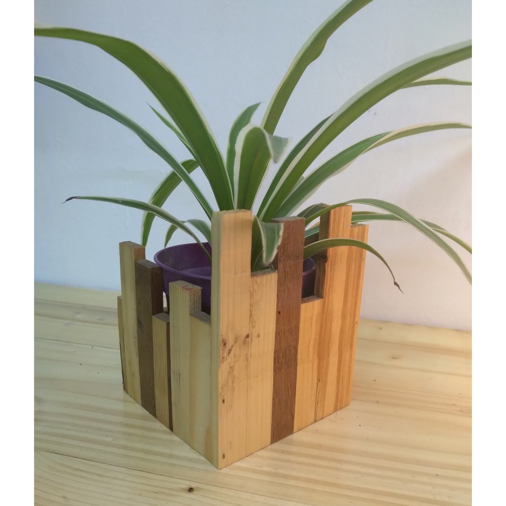 Sarung Pasu Bunga Kecil Dari Kayu Pine Saiz 10x10cm Ketinggian 10cm ...