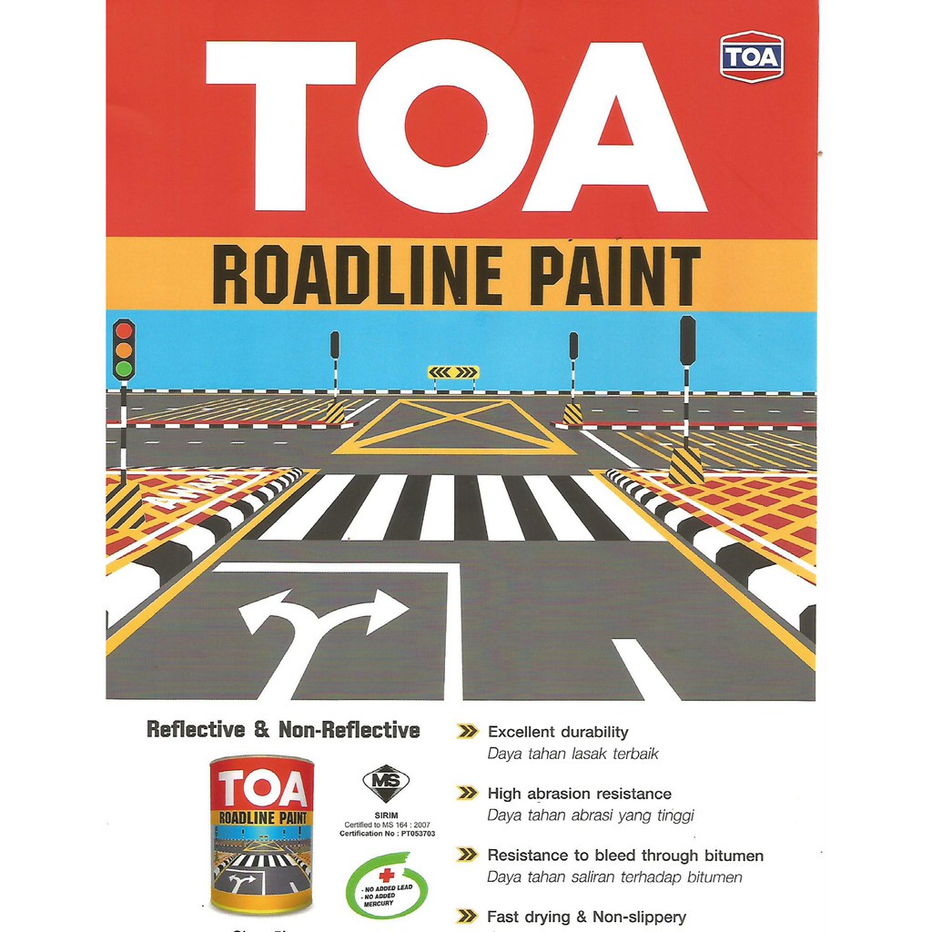 ( 5 LITER ) TOA ROADLINE PAINT 5L - CAT JALAN RAYA / ROAD LINE PAINT wp ...