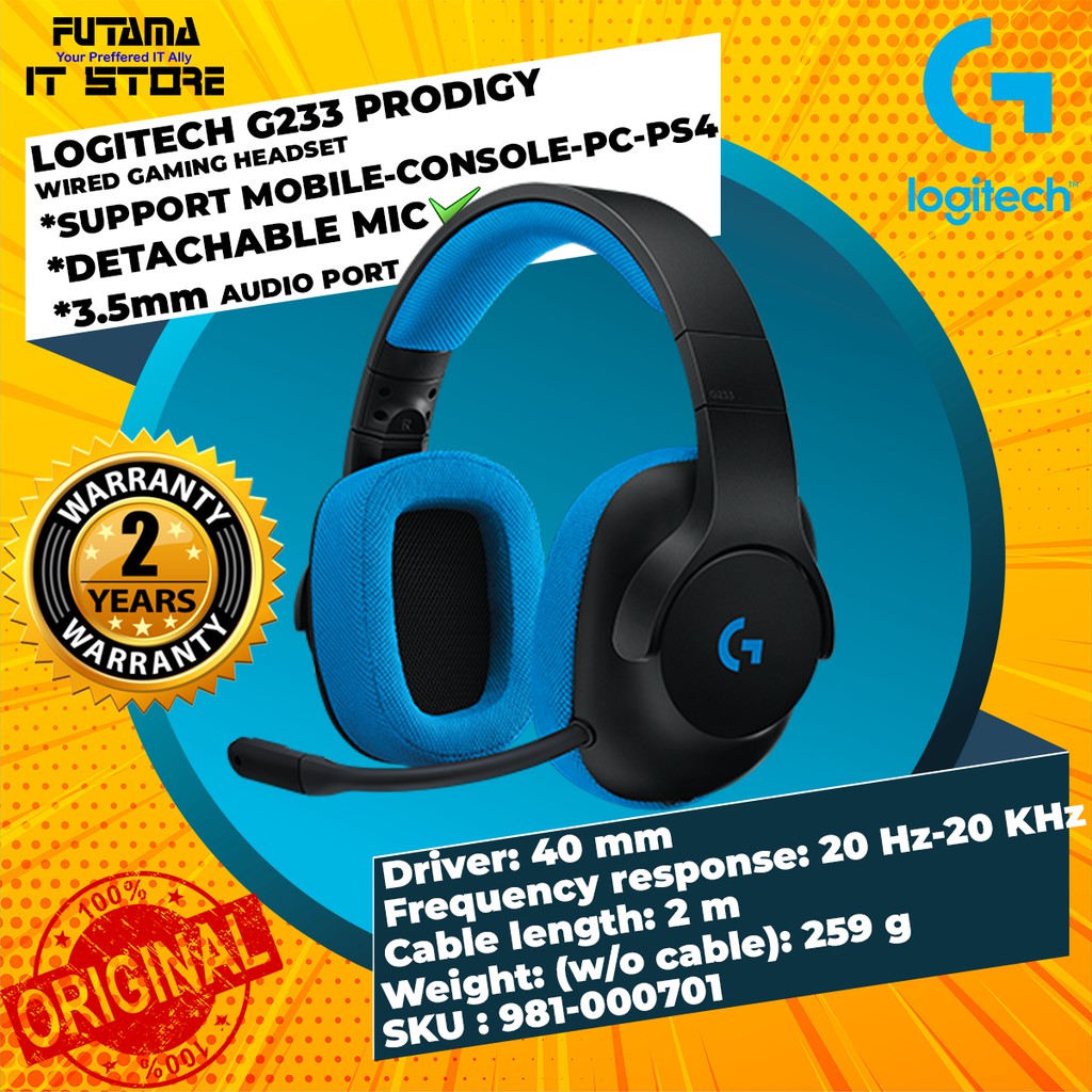 Logitech G233 Prodigy Wired Gaming Headset | Shopee Malaysia