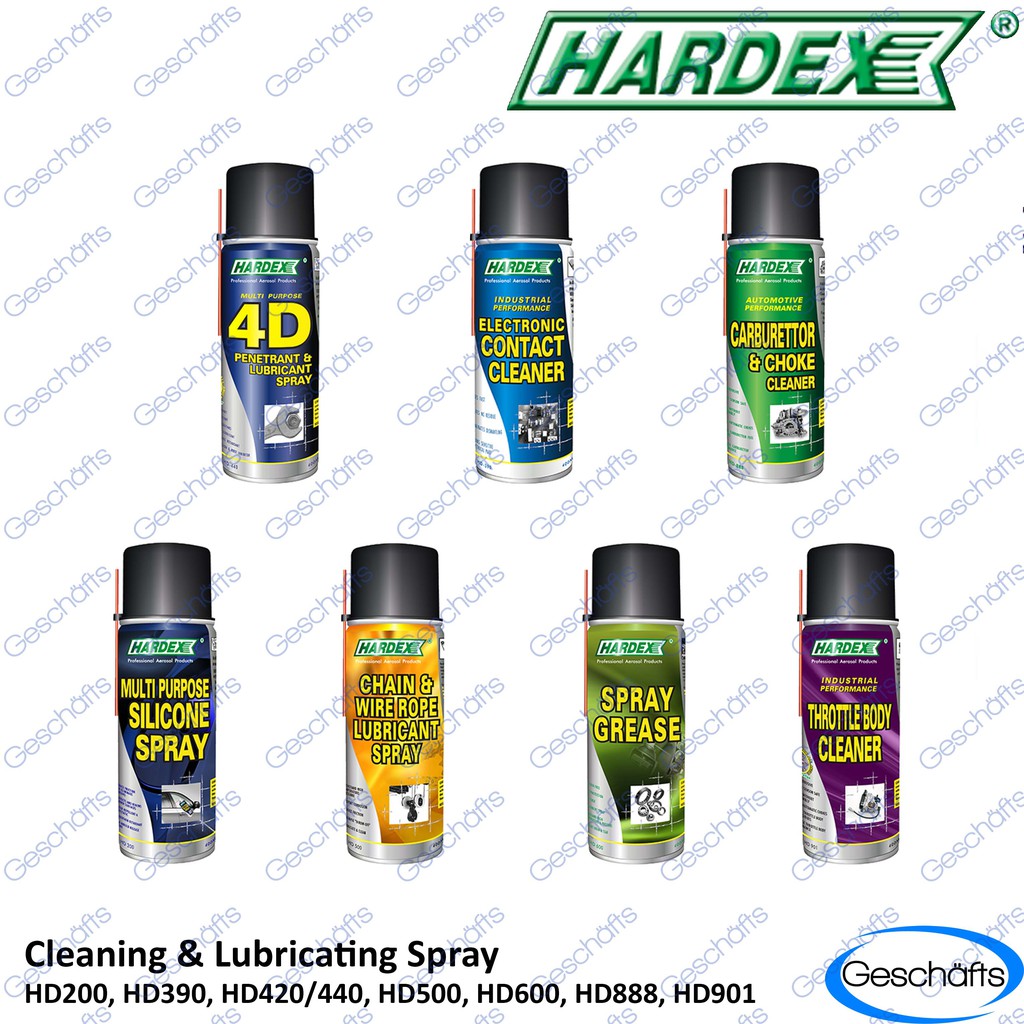 Hardex Cleaning & Lubricating Spray HD200 / HD390 / HD440 / HD500 ...