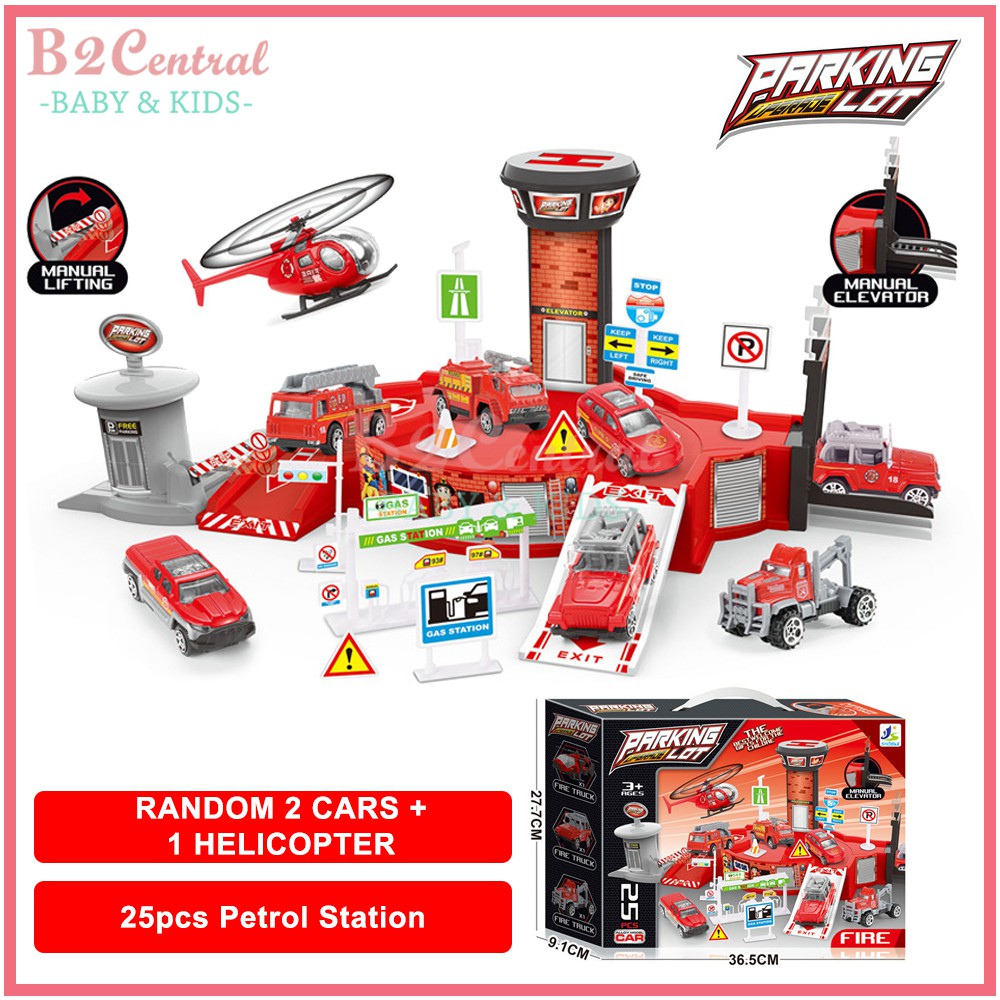 Racing Track Car Park Lot Pretend Play Toy Racing Car Parking Toy with ...