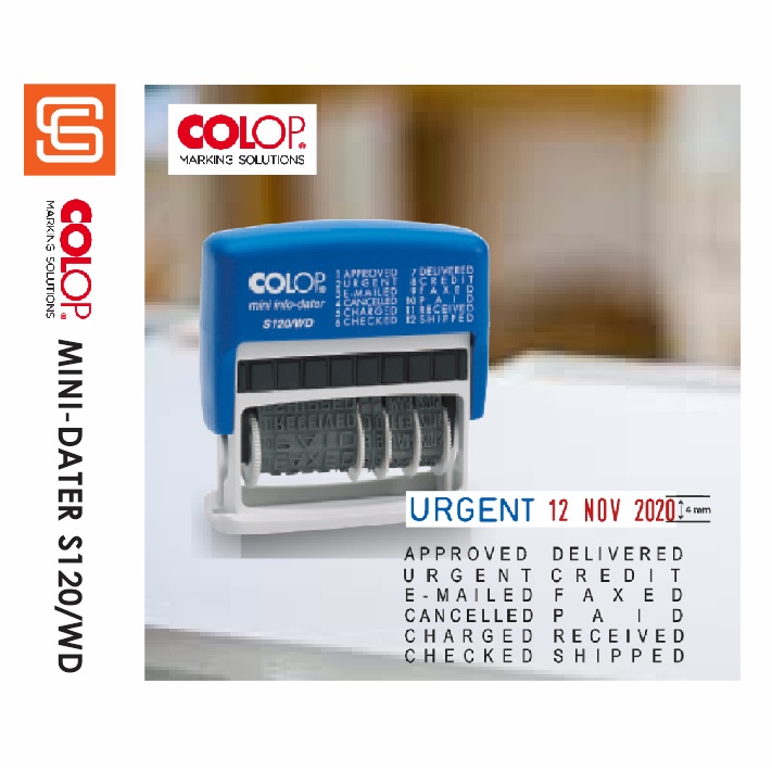 COLOP S120/WD I SELF-INKING MINI DATER I DATE STAMP I DATE CHOP I DATE ...