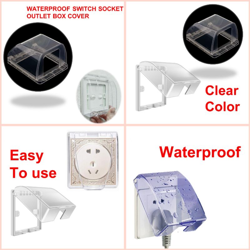 Clear Color Waterproof Socket box cover Switch plug cover doorbell ...